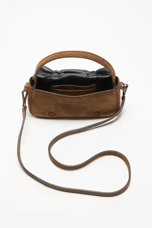 Acne Studios Multipocket Suede Micro Bag - Cognac Brown