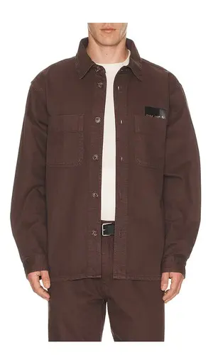PALMES Coarse Overshirt - Brown