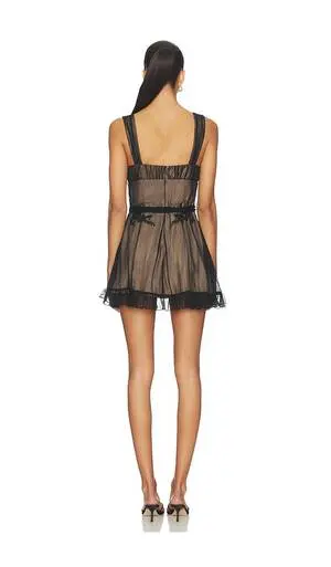 MIRROR PALAIS Silk Mini Dress With Lace And Appliqué Detail