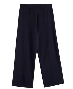 Chinti & Parker Wool Cashmere Cropped Wide Leg Trousers - Navy
