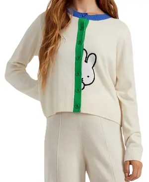 Chinti & Parker Wool Cashmere Miffy Peek Placket Sweater - Cream