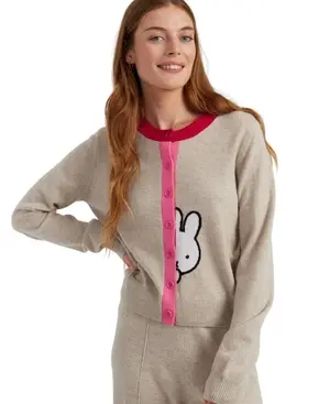 Chinti & Parker Wool Cashmere Miffy Peek Placket Sweater - Soft Oat