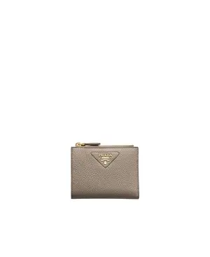 Prada Small Leather Wallet - Grey