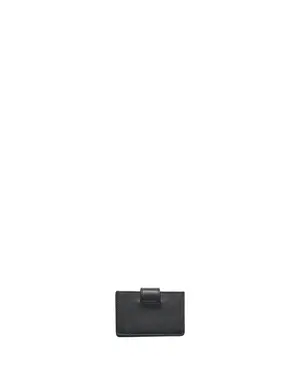 Prada Saffiano And Smooth Leather Card Holder - Black