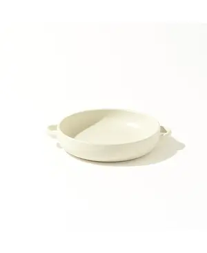 GHARYAN STONEWARE Dinner Plate With Handles - Matte White
