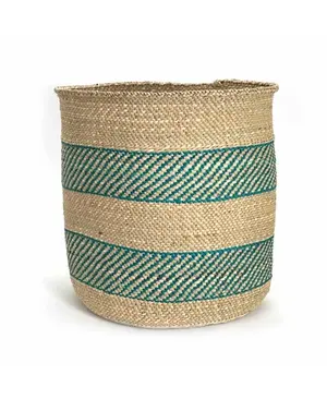MBARE Striped Iringa Basket - Turquoise Stripe