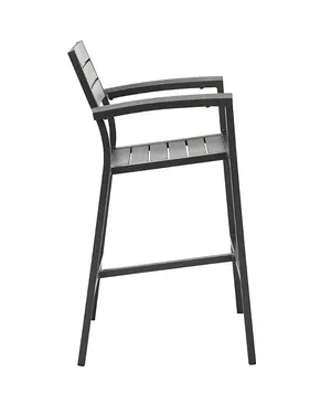 MODWAY Maine Outdoor Patio Bar Stool - Brown Gray