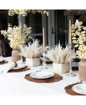 DOMANI HOME Whispy Pampas In Marble Pot