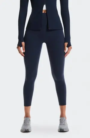 On High Waist 7/8 Studio Tights - Navy