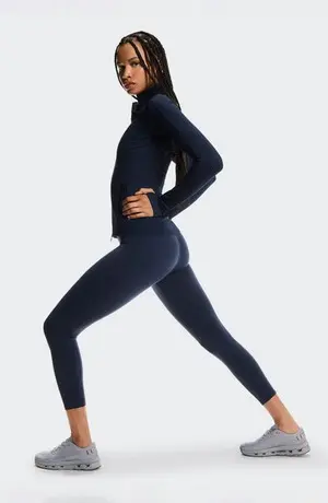 On High Waist 7/8 Studio Tights - Navy