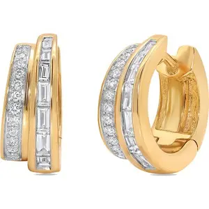 Sara Weinstock Papua 2-row Diamond Hoop Earrings - Yellow Gold