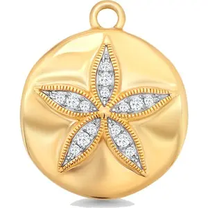 Sara Weinstock Papua Diamond Sand Dollar Charm - Yellow Gold