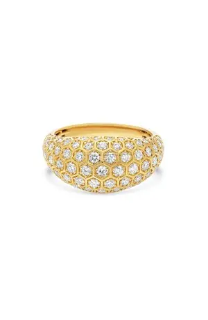 Sara Weinstock Honeycomb Diamond Dome Ring - Yellow Gold