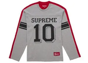 Supreme Split Long Sleeve Football Top - Grey