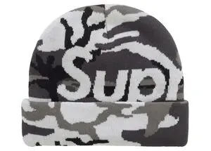 Supreme Camo Big Logo Beanie - Snow Camo