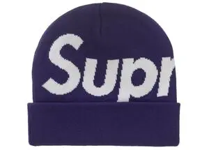 Supreme Big Logo Beanie - Purple