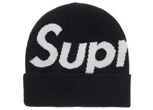 Supreme Big Logo Beanie Fw25 - Black