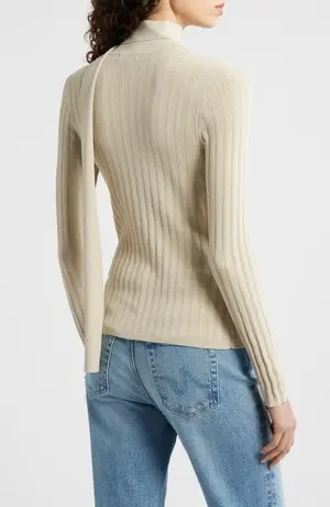 Rag & Bone Gianna Tie Neck Rib Sweater