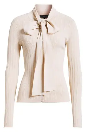 Rag & Bone Gianna Tie Neck Rib Sweater