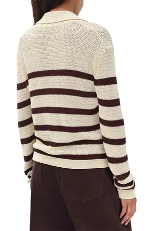 Rag & Bone Costi Stripe Cotton Blend Cardigan