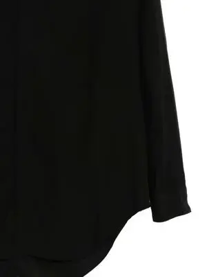 JULIUS High-neck Curved Hem Shirt - Black