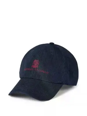 Brunello Cucinelli Embroidered Logo Baseball Cap - Blue