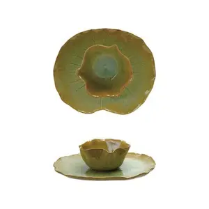 STORIED HOME Plate With Bowl - Green