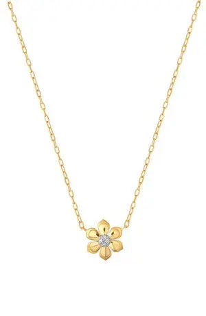 Sara Weinstock Lierre Diamond Petite Flower Pendant Necklace - Yellow Gold