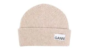 GANNI Wool-blend Ribbed-knit Beanie - Brazilian Sand
