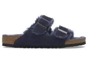BIRKENSTOCK Arizona Shearling Sandals - Midnight Blue