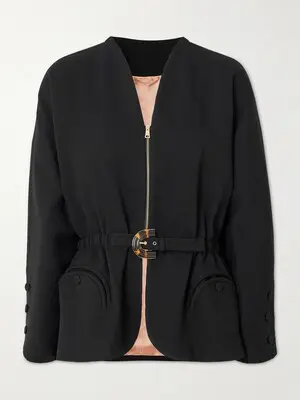 BLAZÉ MILANO Carol Belted Ribbed-knit Jacket