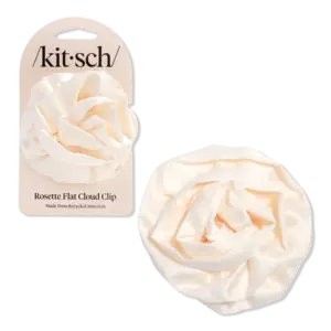 KITSCH Satin Rosette Flat Cloud Claw Clip - Cream