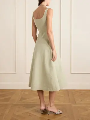 Altuzarra Orrie Button-embellished Cotton-blend Midi Dress