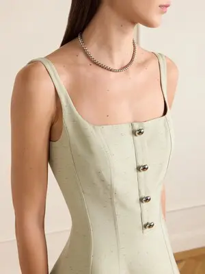 Altuzarra Orrie Button-embellished Cotton-blend Midi Dress