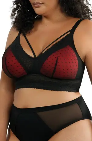 Parfait Mia Wire-free Padded Mesh Bralette - Black