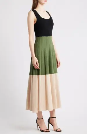 Vince Camuto Colorblock Knit Midi Dress