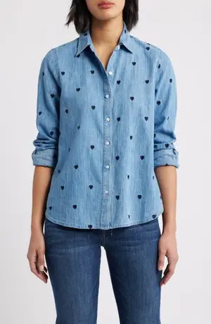 Caslon Curved Hem Shirts For Women