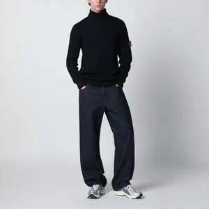 Stone Island Turtleneck Virgin Wool Sweater - Blue