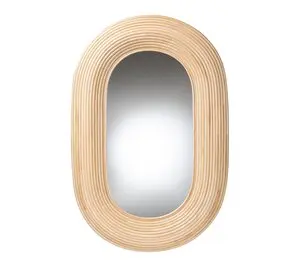 BALI & PARI Drucilla Natural Rattan Oval Wall Accent Mirror - One-color
