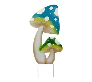 NORTHLIGHT Double Spotted Mushrooms Garden Stak E 16 - One-color