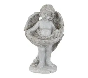 NORTHLIGHT Cherub Wrapped In Wings Outdoor Gard En Statue 8 - One-color