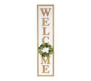 NORTHLIGHT Welcome Wooden Framed Outdoor Porch Sign 40 - One-color