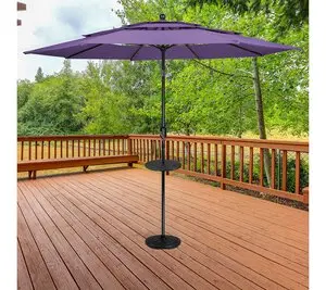 NORTHLIGHT 19.75' Black Outdoor Umbrella Table Tray