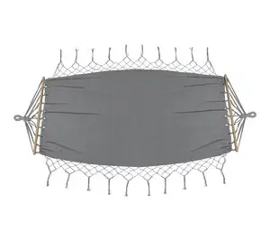NORTHLIGHT Hammock W/ Netted Fringe & Wooden Ba Rs 100' X 41 - One-color