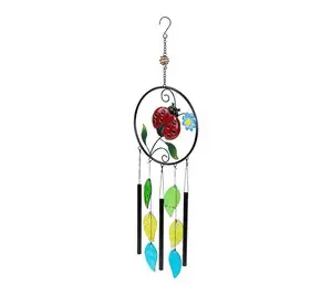 NORTHLIGHT Ladybug Dreamcatcher Outdoor Garden Windchime