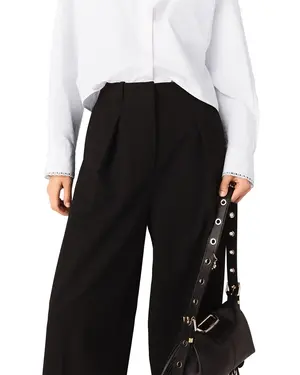 Maje Double Pleated Palazzo Trousers