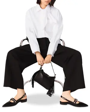 Maje Double Pleated Palazzo Trousers