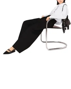 Maje Double Pleated Palazzo Trousers