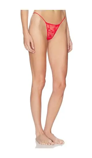 SKIMS Ultra Fine Lace Micro Thong In Red