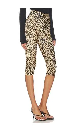 Norma Kamali Capri Leggings - Cheetah Patch